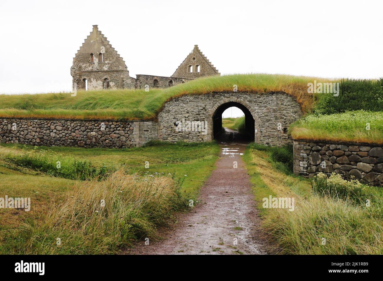 The ruins of the Visingsborg castle located on Swedish island Visingso ...