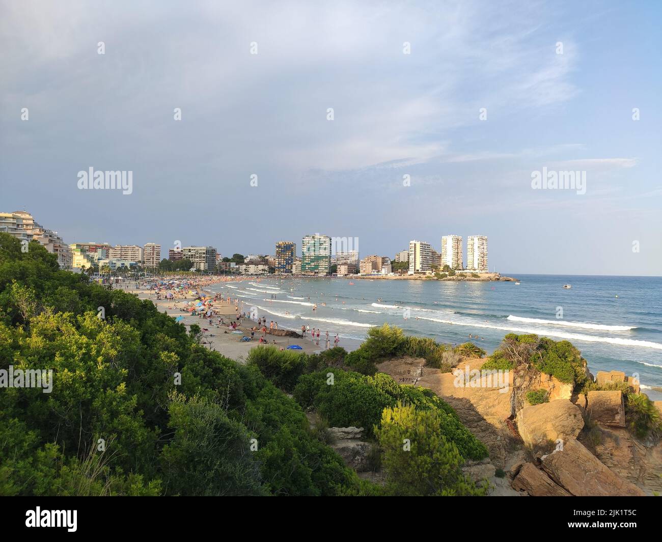 Beach. Aerial views of the beach in Oropesa del Mar, in Castellón ...
