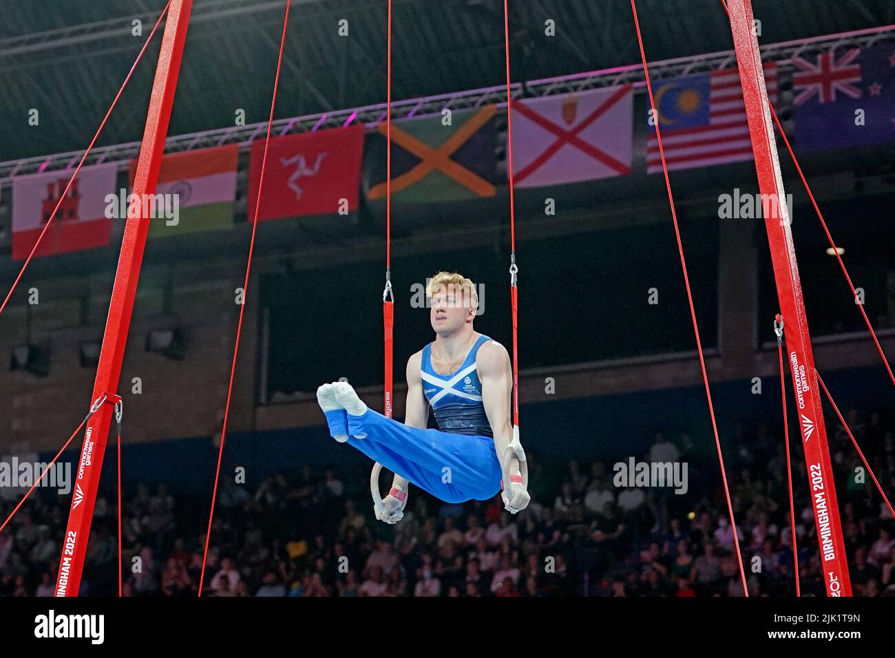 Scotland's Cameron Lynn in action during his rings rotation of the Men ...