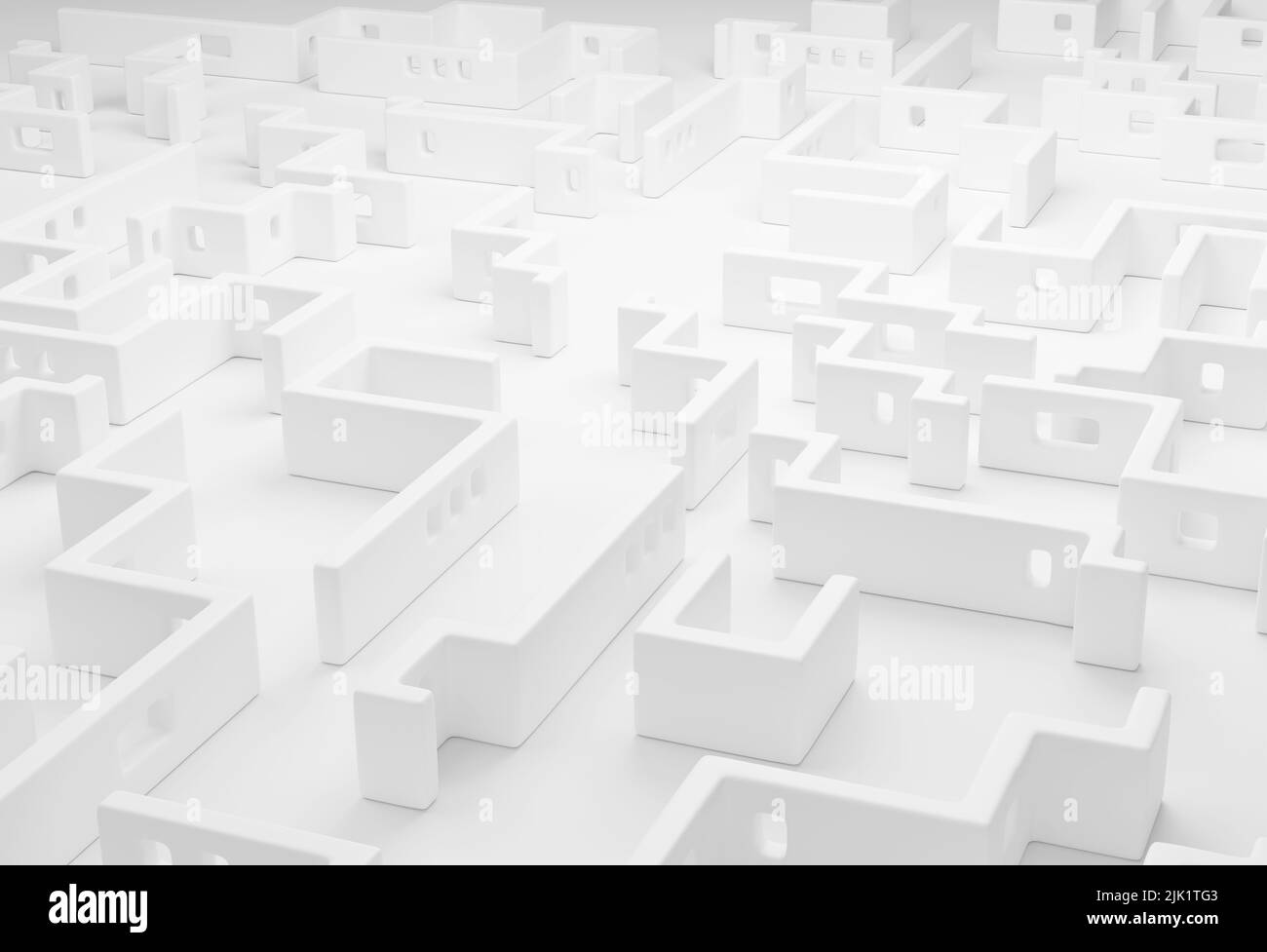 Walls labyrinth expanding structure abstract white architecture ...