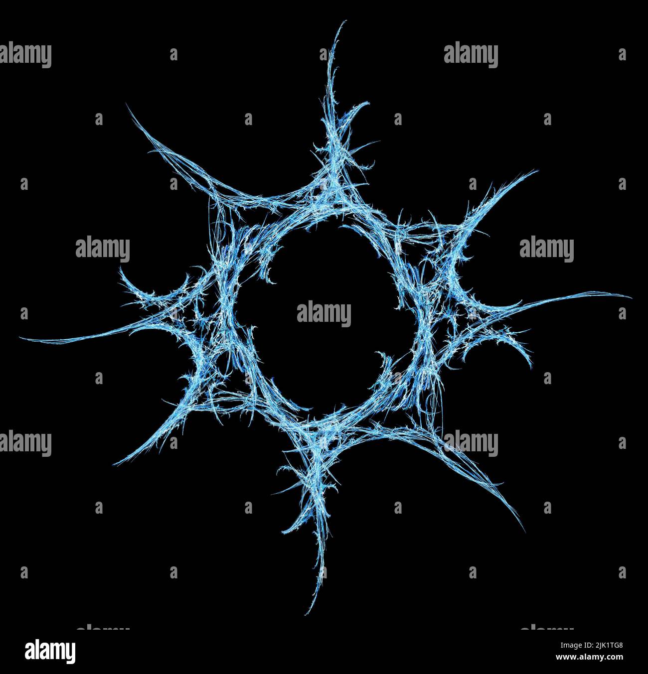 Ice shard frozen eight point star ring shape abstract, horizontal ...