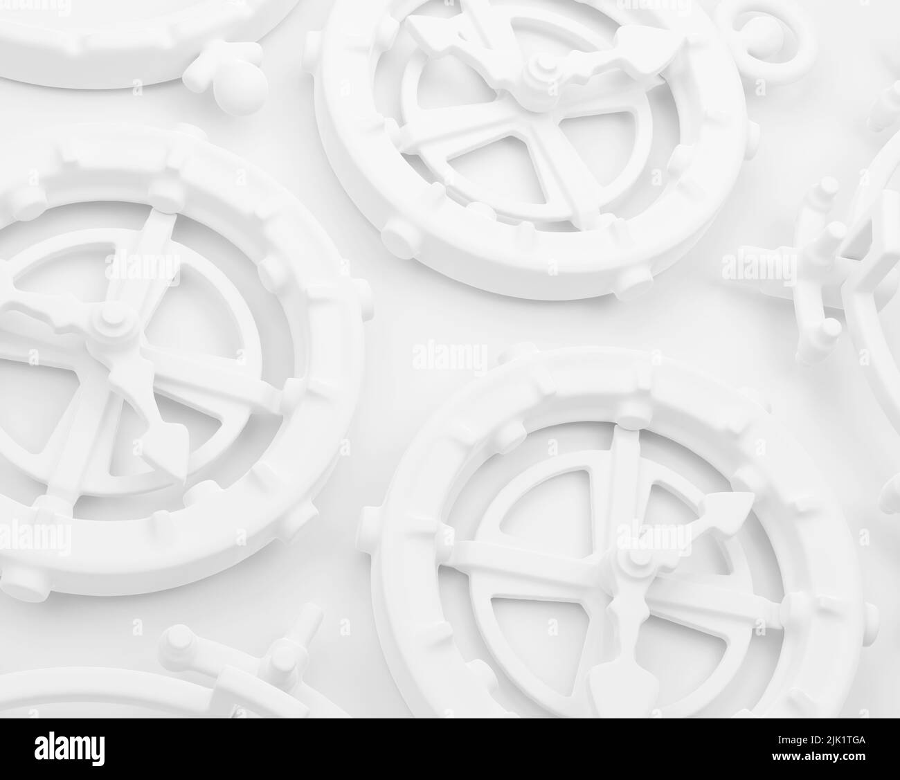 Clock ring mechanism white on surface 3d illustration abstract ...