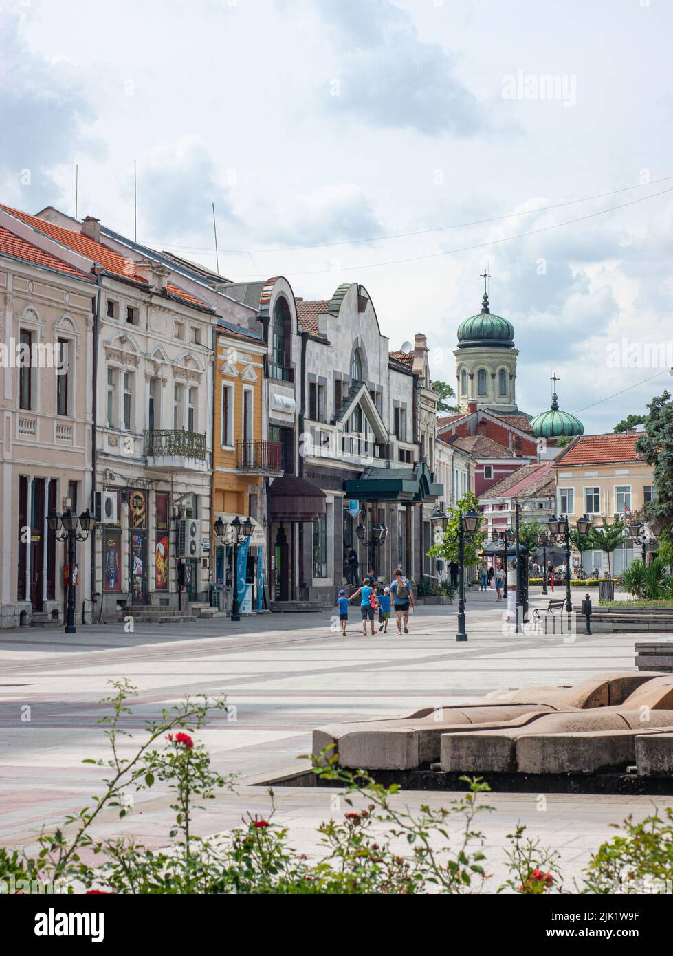 This is the downtown area of Vidin, Bulgaria, a city on the edge of the ...
