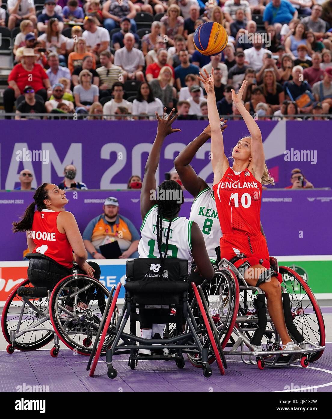 Amy Conroy is challenged by Kenya's Stella Cherop Tiyoy as she shoots ...