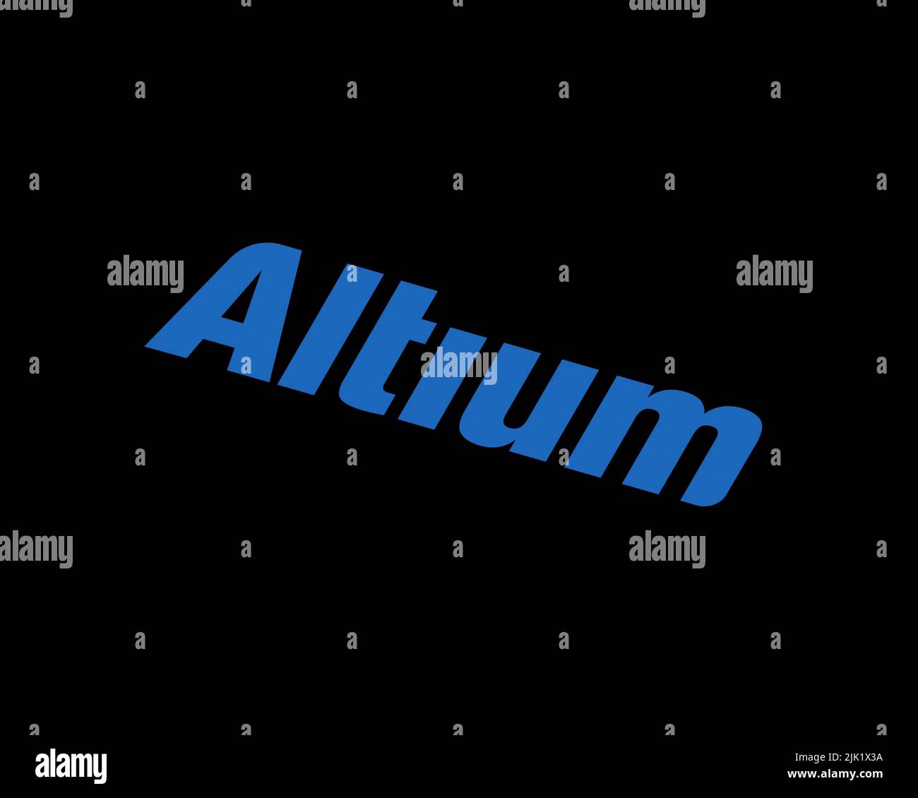 Altium, rotated logo, black background B Stock Photo - Alamy