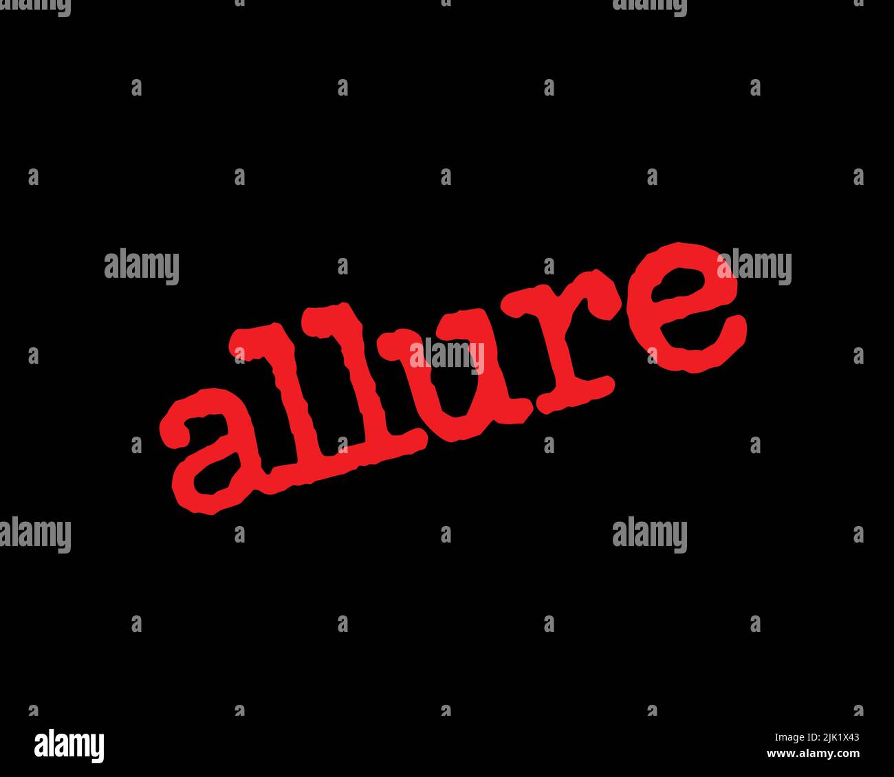 Allure magazine, rotated logo, black background Stock Photo - Alamy
