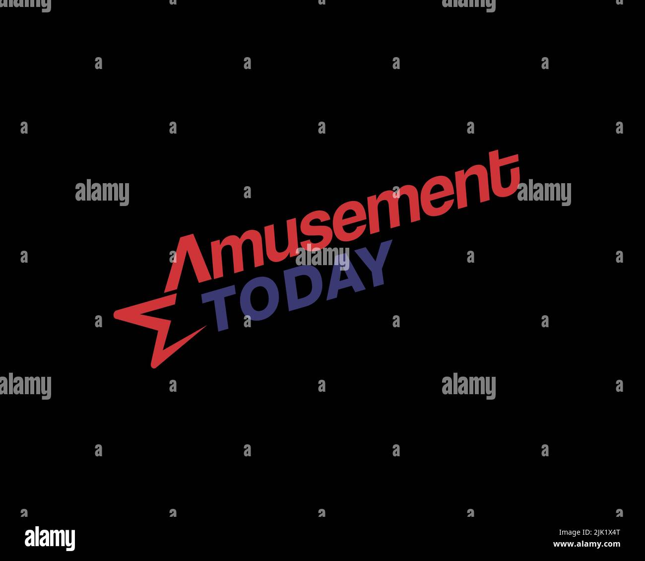Amusement Today, rotated logo, black background Stock Photo - Alamy