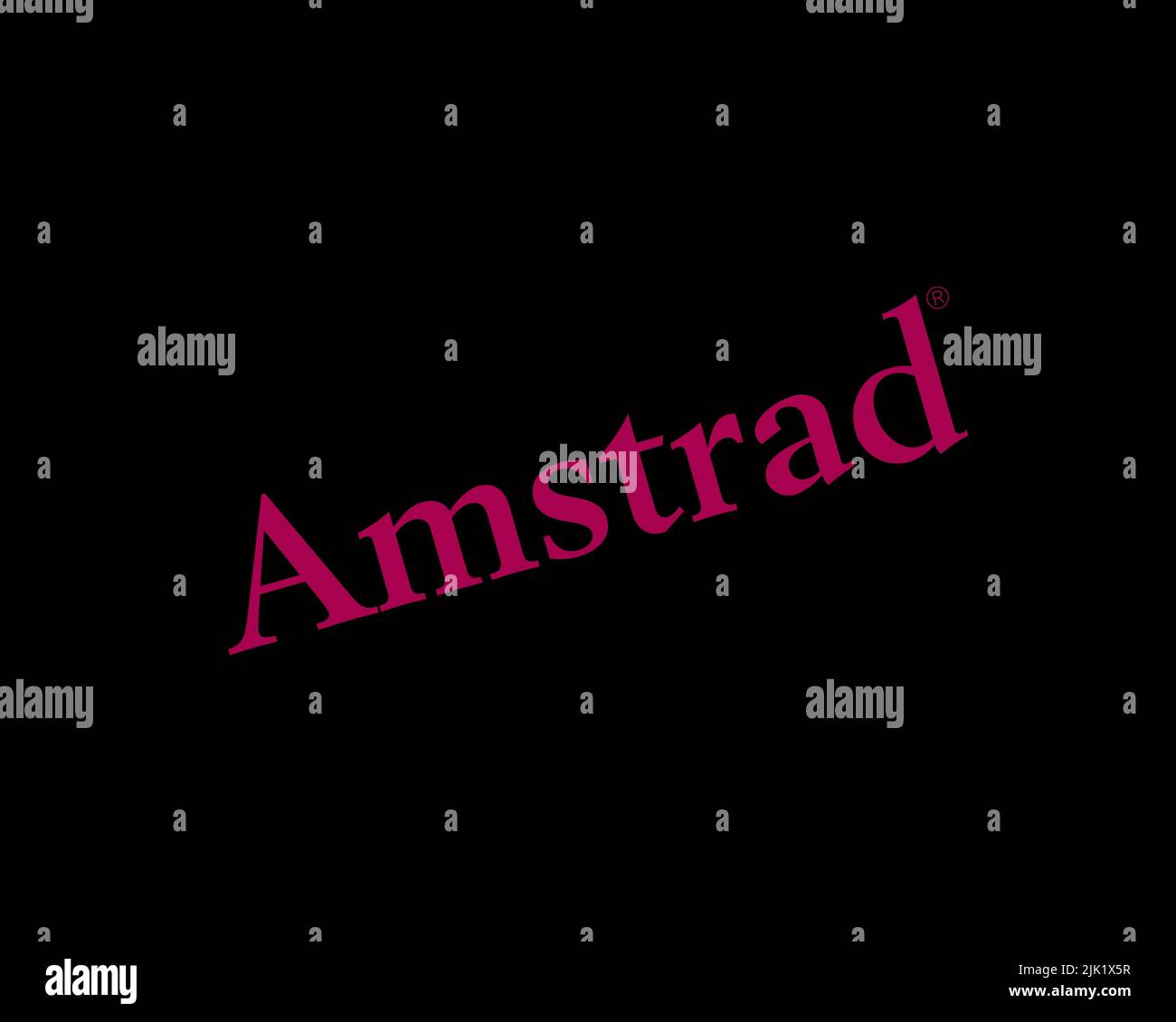 Amstrad, rotated logo, black background Stock Photo - Alamy