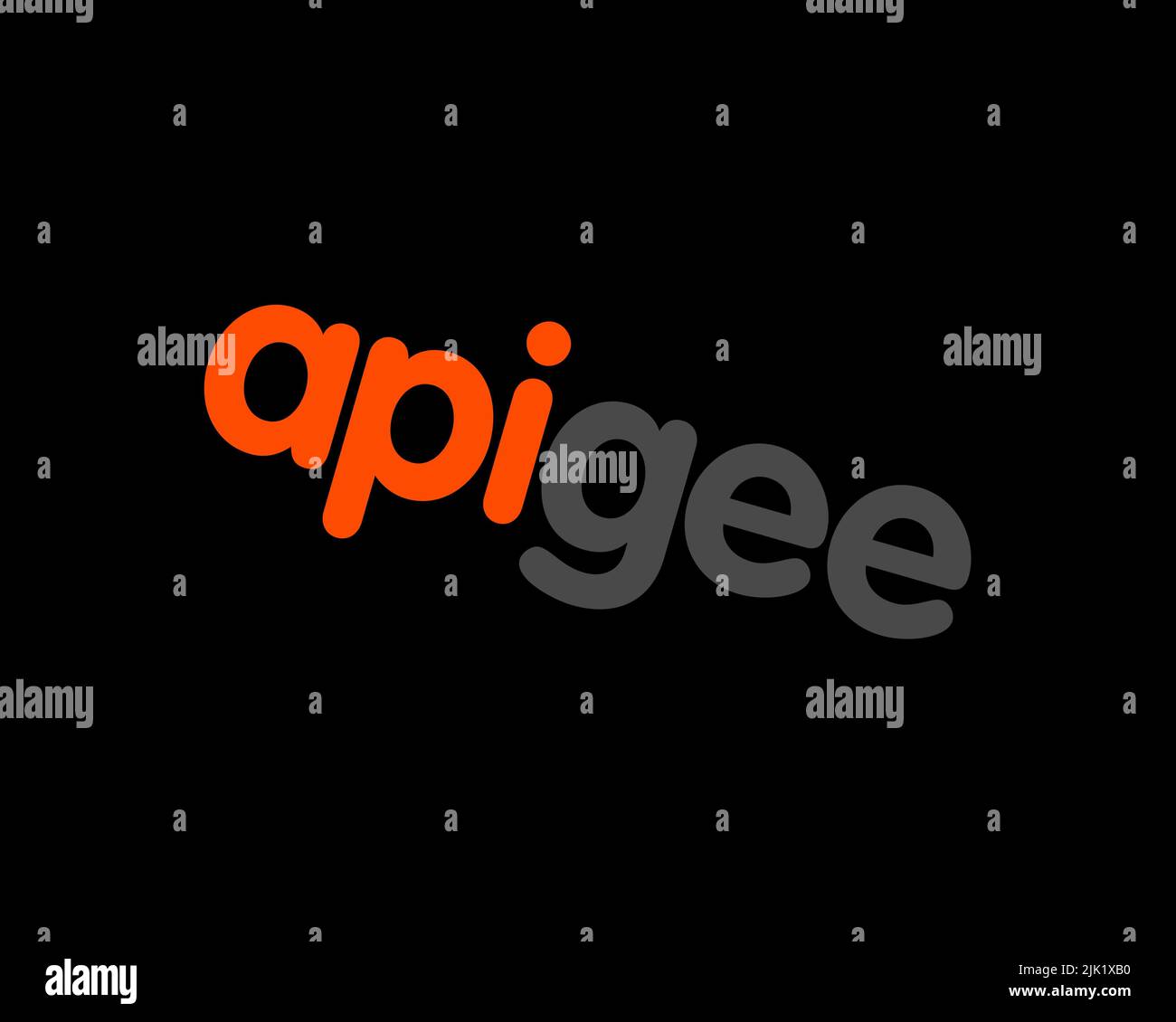 Apigee, rotated logo, black background B Stock Photo - Alamy