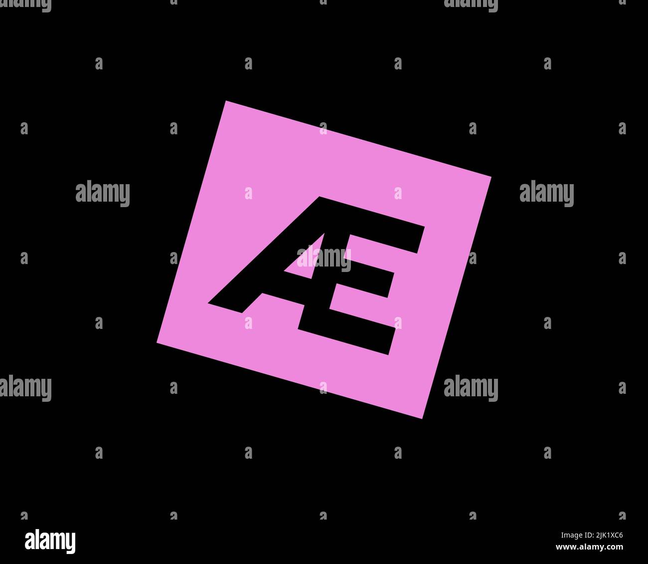 Applied Engineering, rotated logo, black background B Stock Photo - Alamy