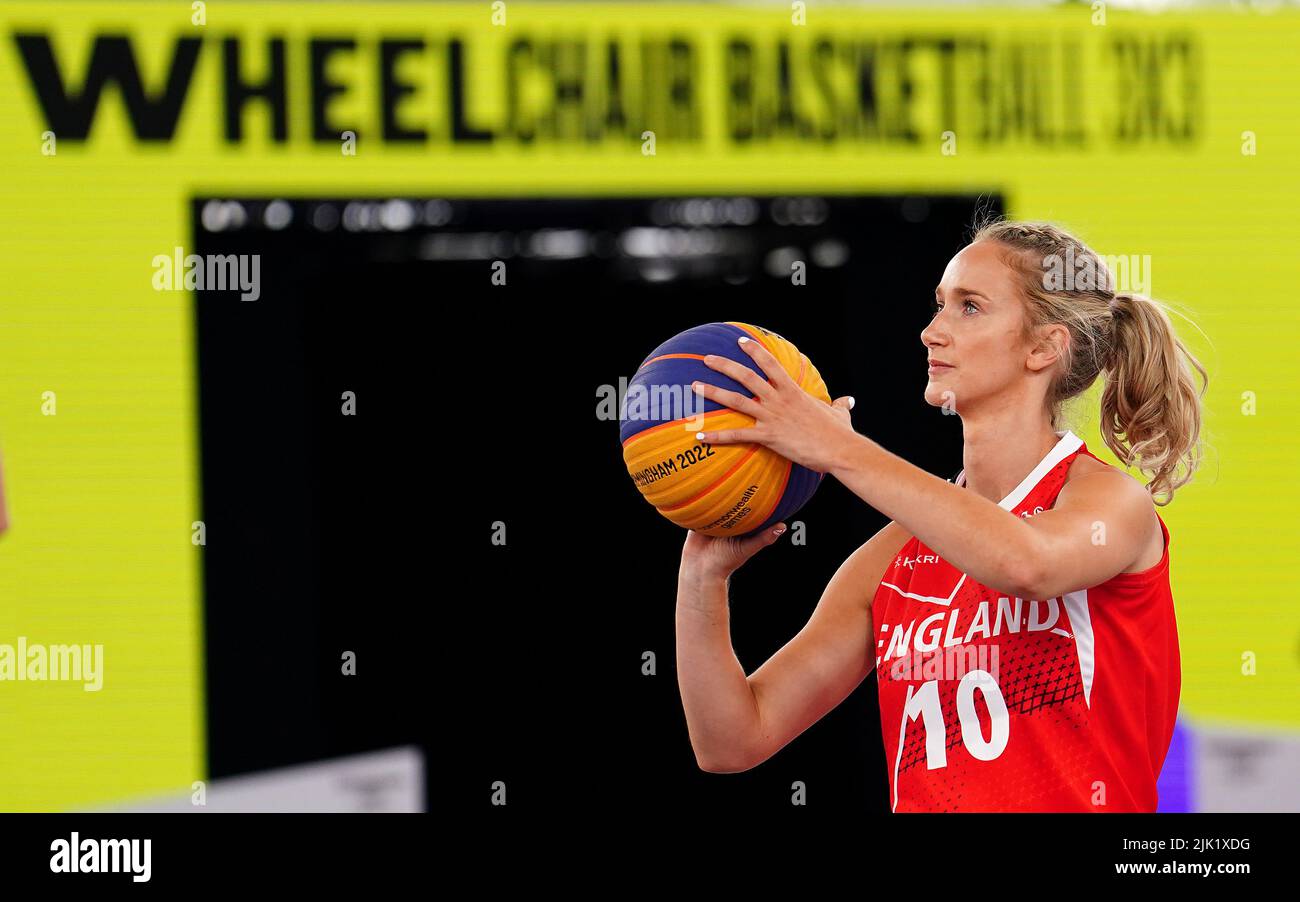 England's Amy Conroy shoots during the Wheelchair Basketball Pool A ...
