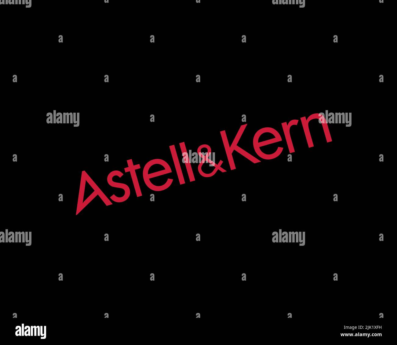 Astell&Kern, rotated logo, black background Stock Photo - Alamy