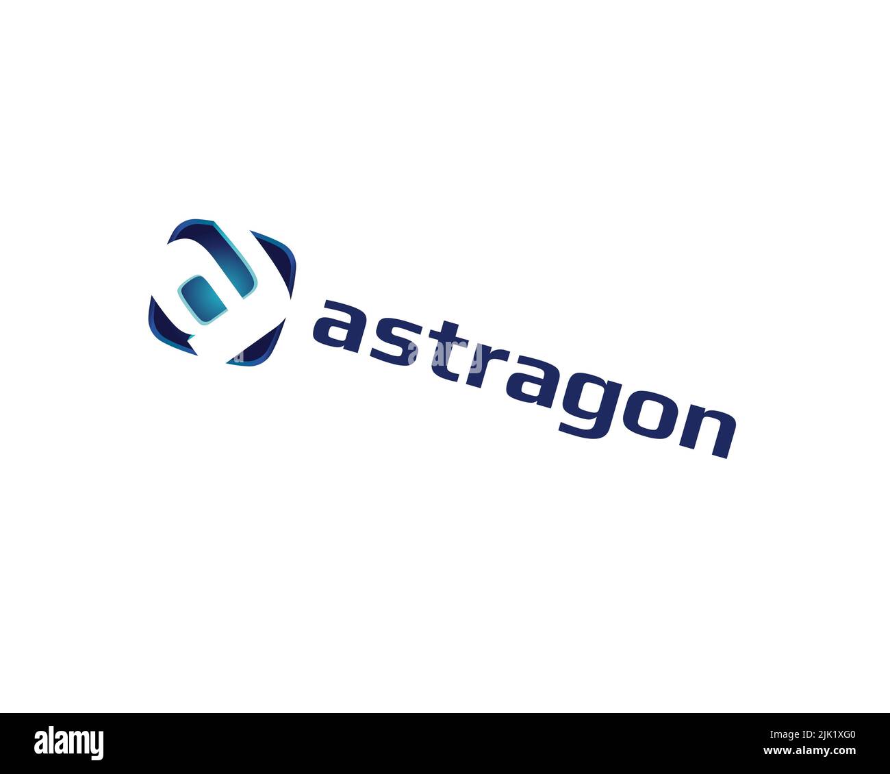 Astragon, rotated logo, white background B Stock Photo - Alamy