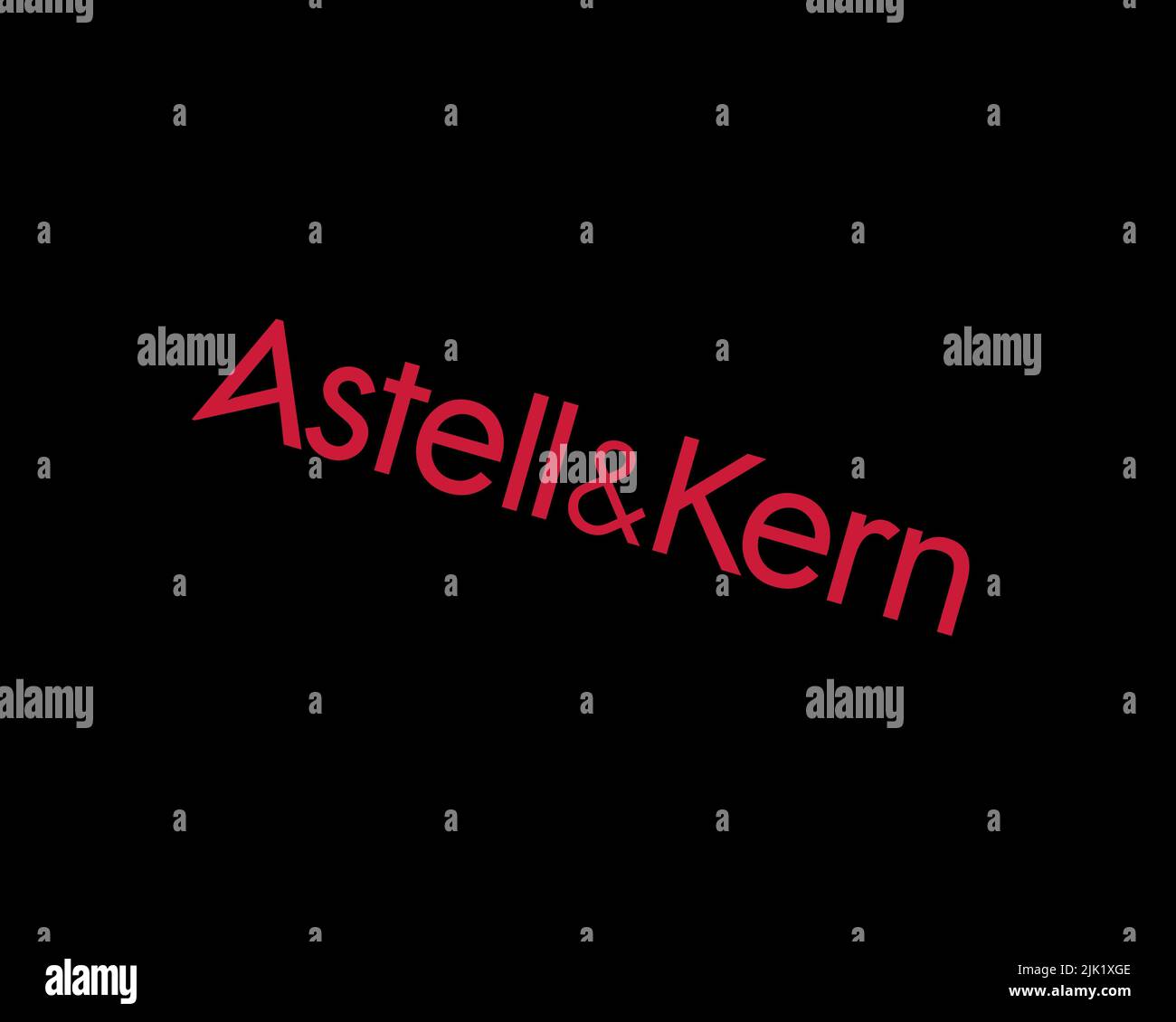 Astell&Kern, rotated logo, black background B Stock Photo - Alamy