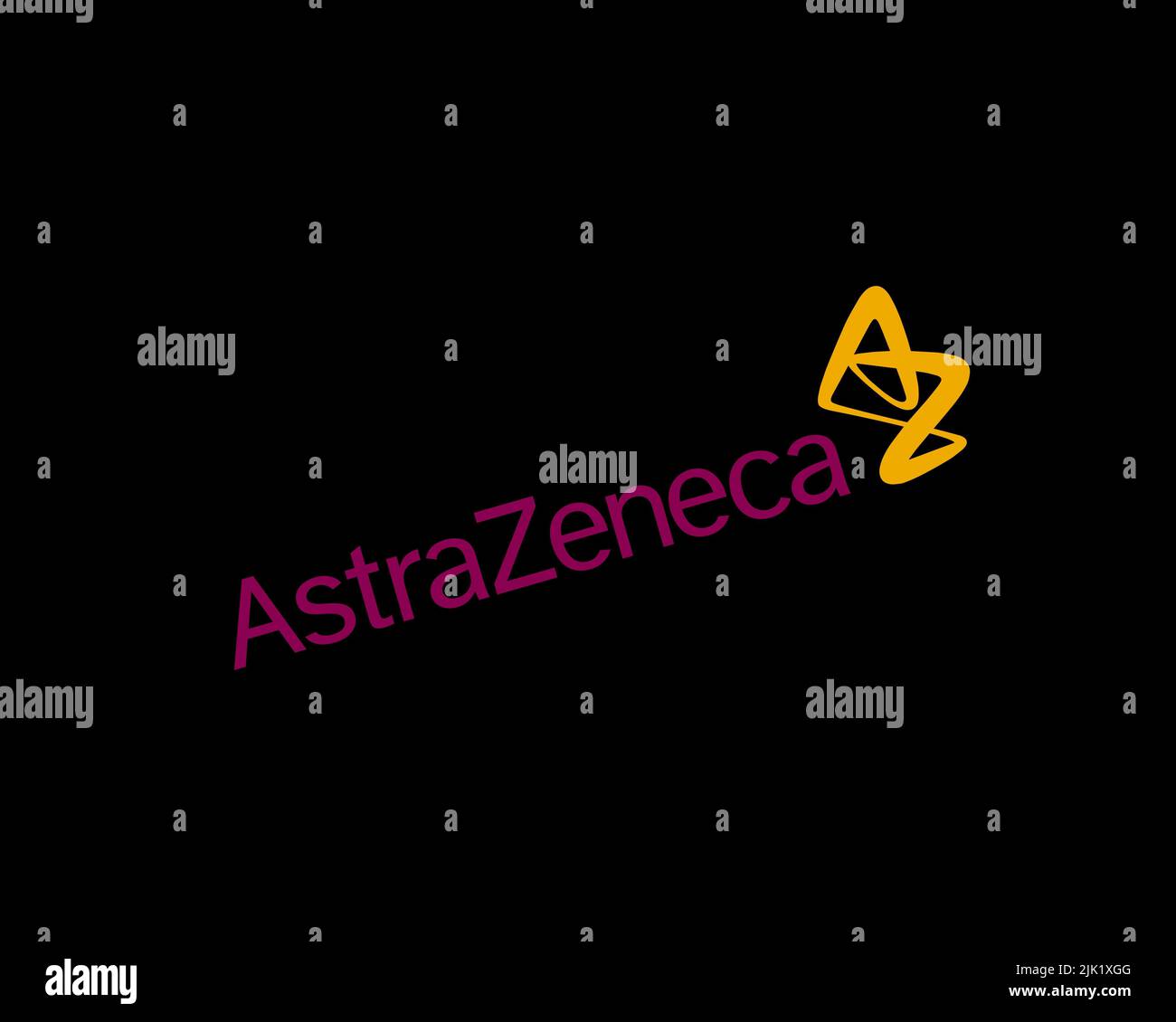 AstraZeneca, rotated logo, black background Stock Photo - Alamy