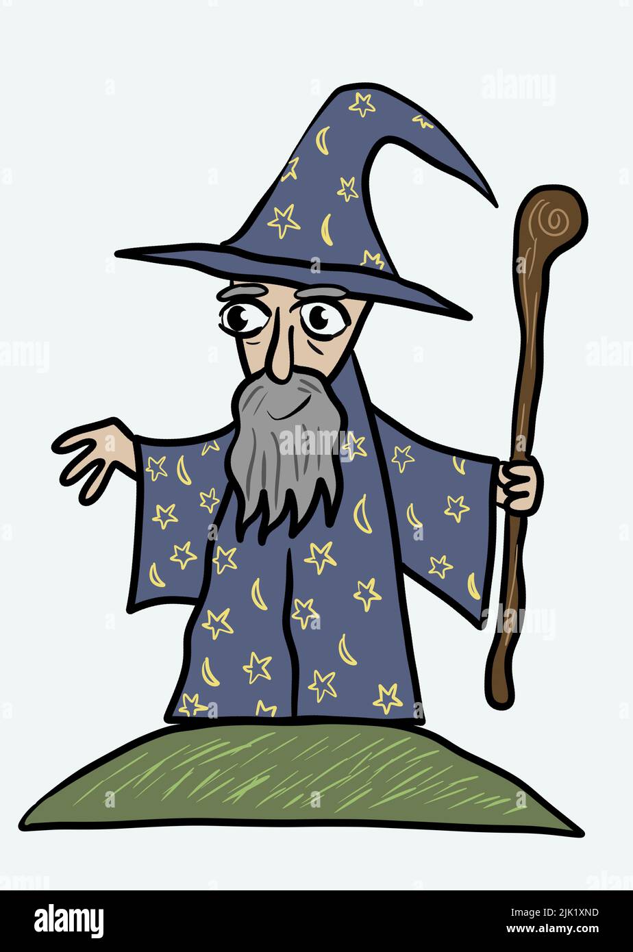 Merlin wizard drawing hi-res stock photography and images - Alamy