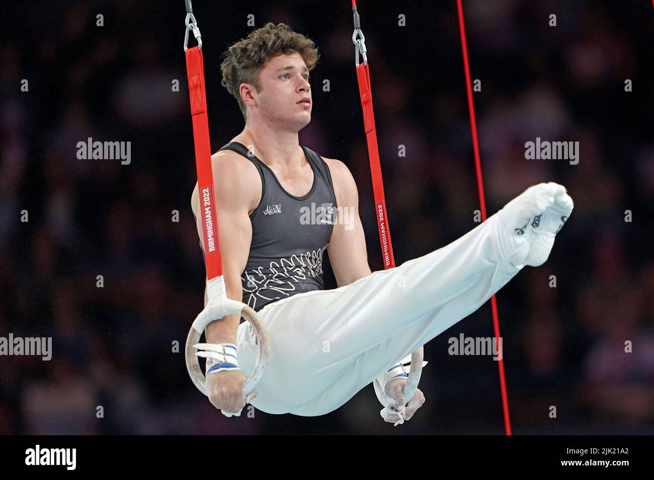 New Zealand's Ethan Dick during his rings rotation in the Men's Team ...