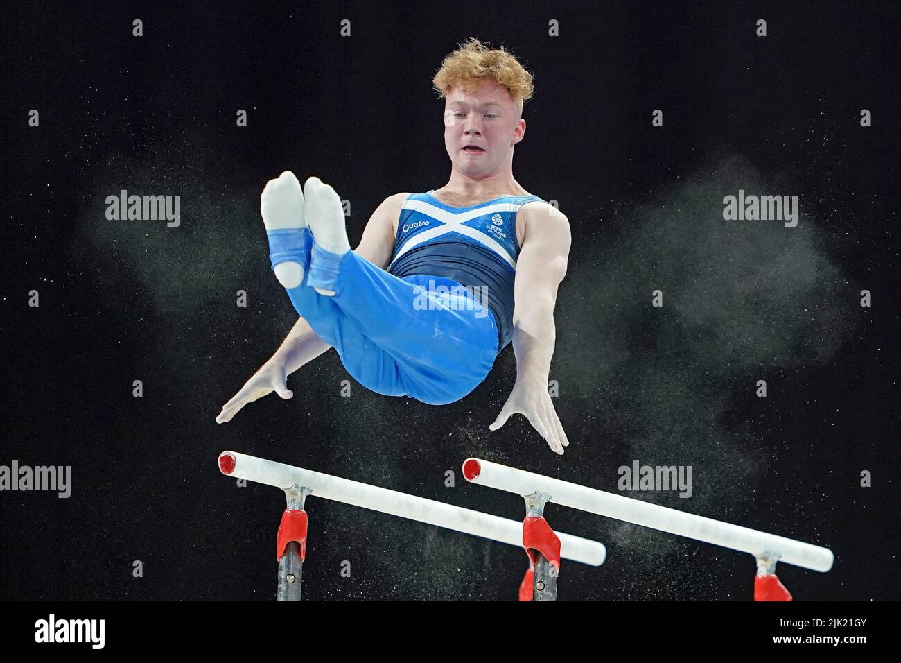 Scotland's Cameron Lynn in action during his parallel bars rotation of ...