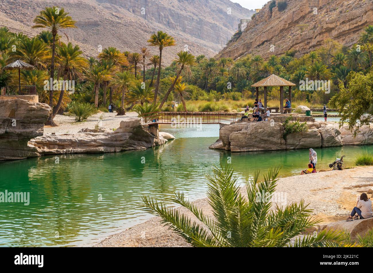 Wadi Bani Khalid, Oman - February 12, 2020: View of the Wadi Bani ...