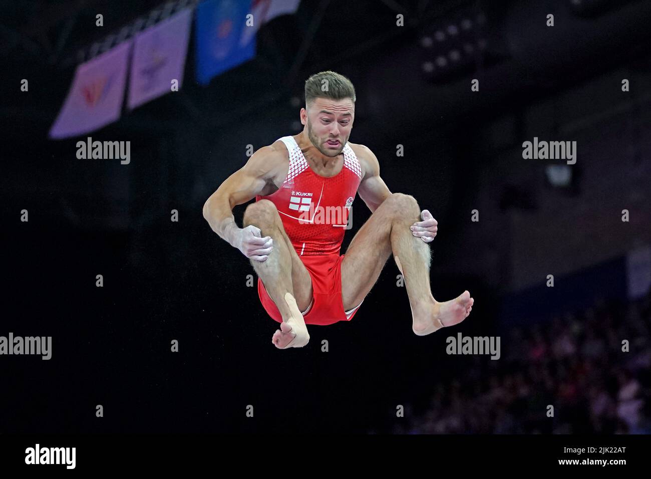 England's Gianni Regini-Moran in action during his vault rotation of ...