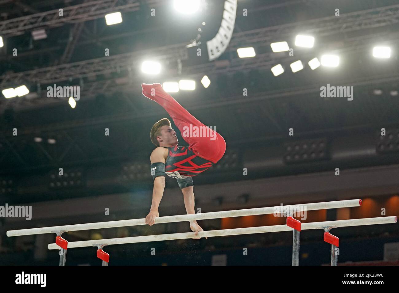 Canada's Felix Dolic in action during his parallel bars rotation of the ...