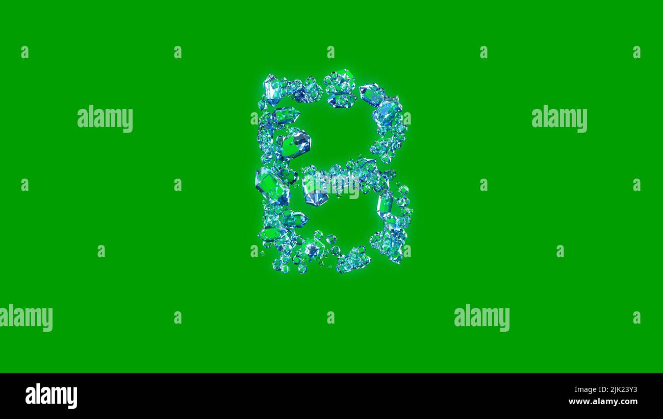 nice blue clear brilliants font - letter B, isolated - object 3D ...