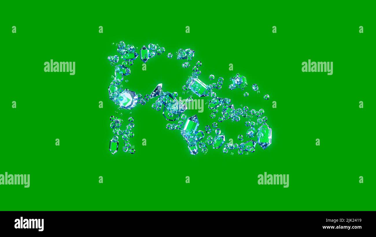 cute blue clear diamonds font - rupee symbol, isolated - object 3D ...