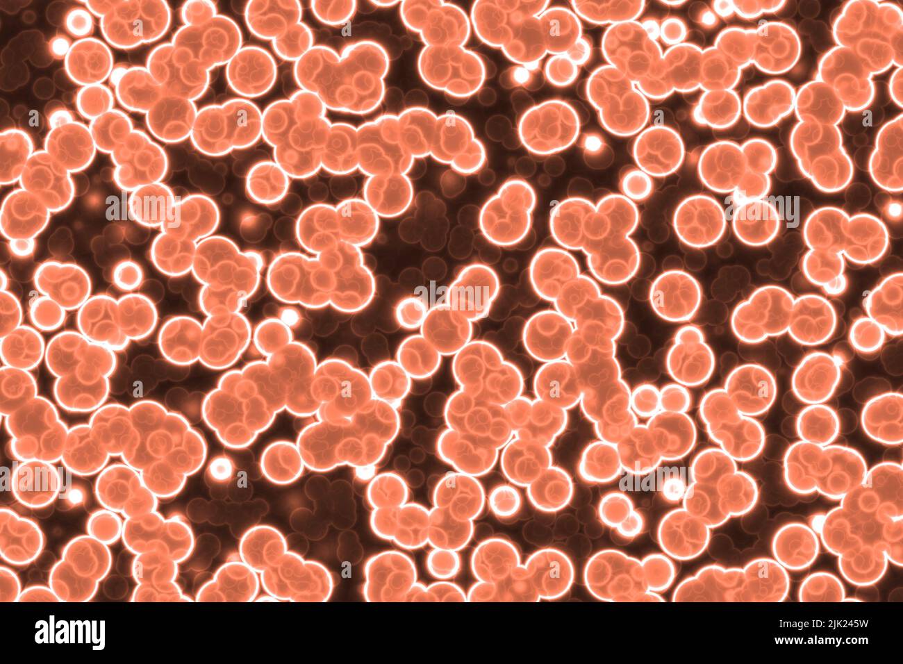 cute creative red huge amount of biological cells digital drawn ...