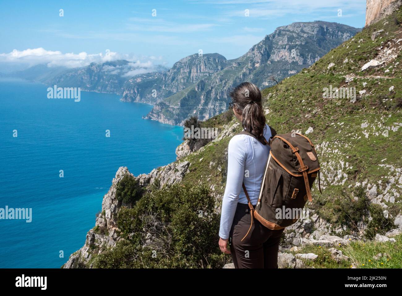Hiking the famous path Sentiero degli Dei, the path of Gods at the ...