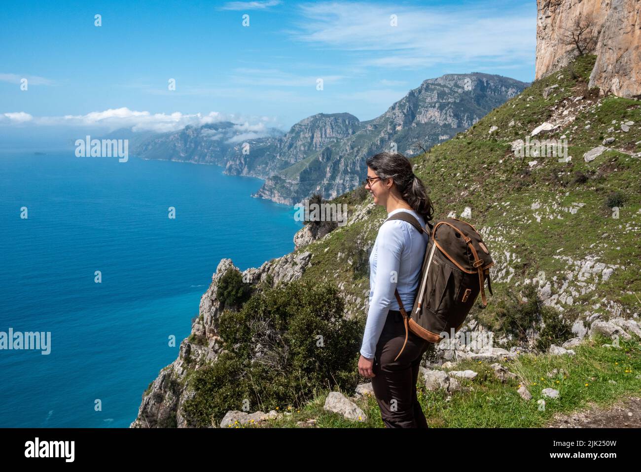 Hiking the famous path Sentiero degli Dei, the path of Gods at the ...