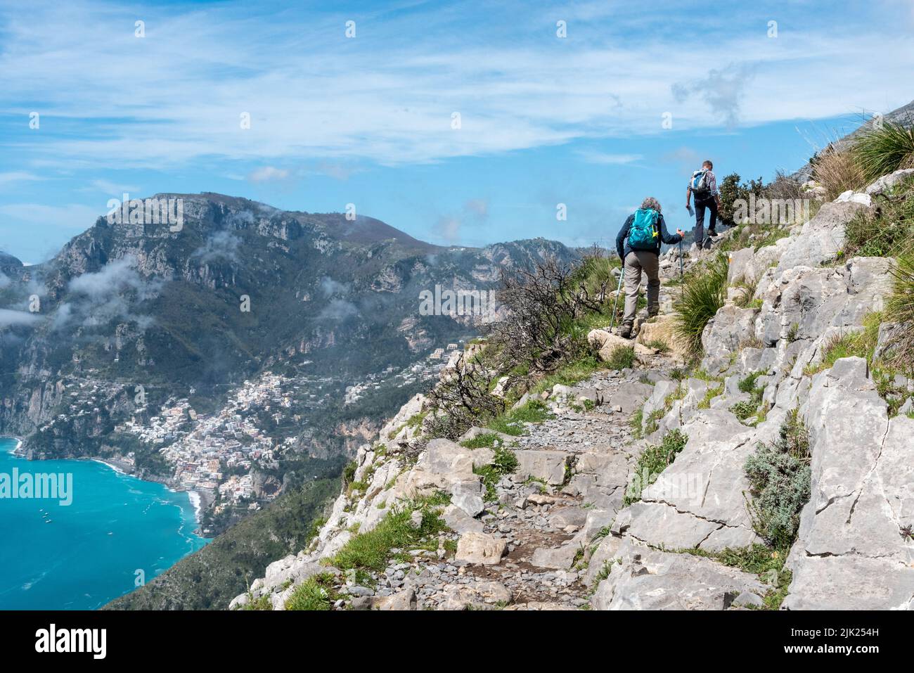 Hiking the famous path Sentiero degli Dei, the path of Gods at the ...