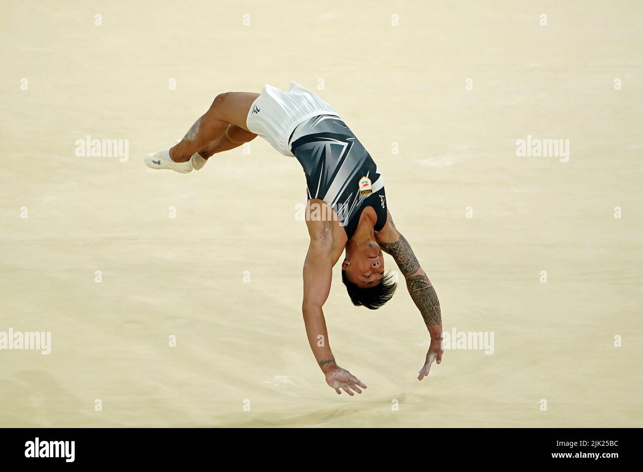 Cyprus' Marios Georgiou in action during his floor rotation of the Men ...