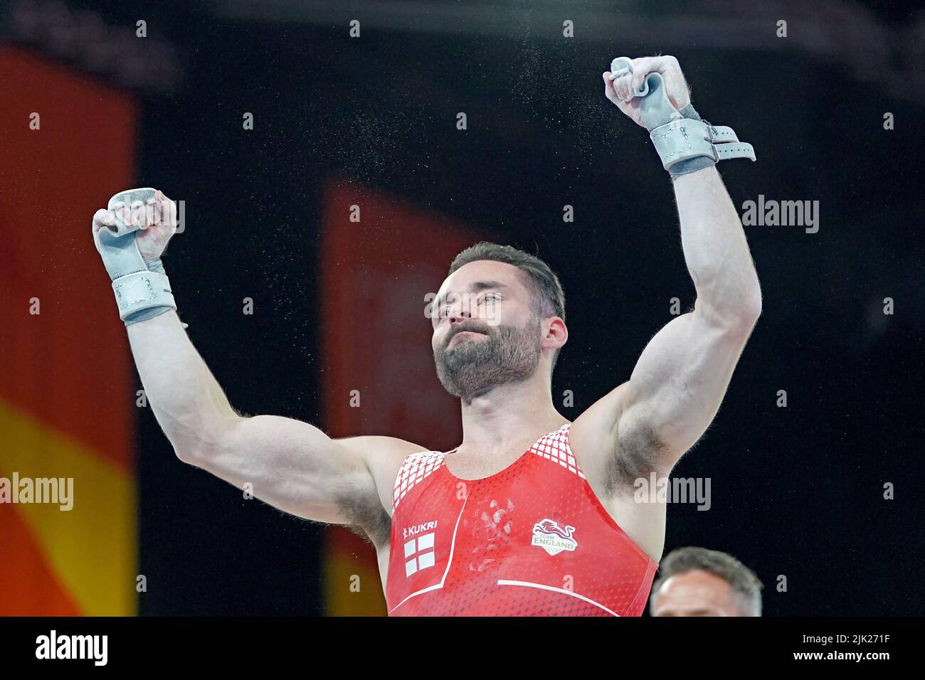 England's James Hall in action during his bars rotation of the Men's ...