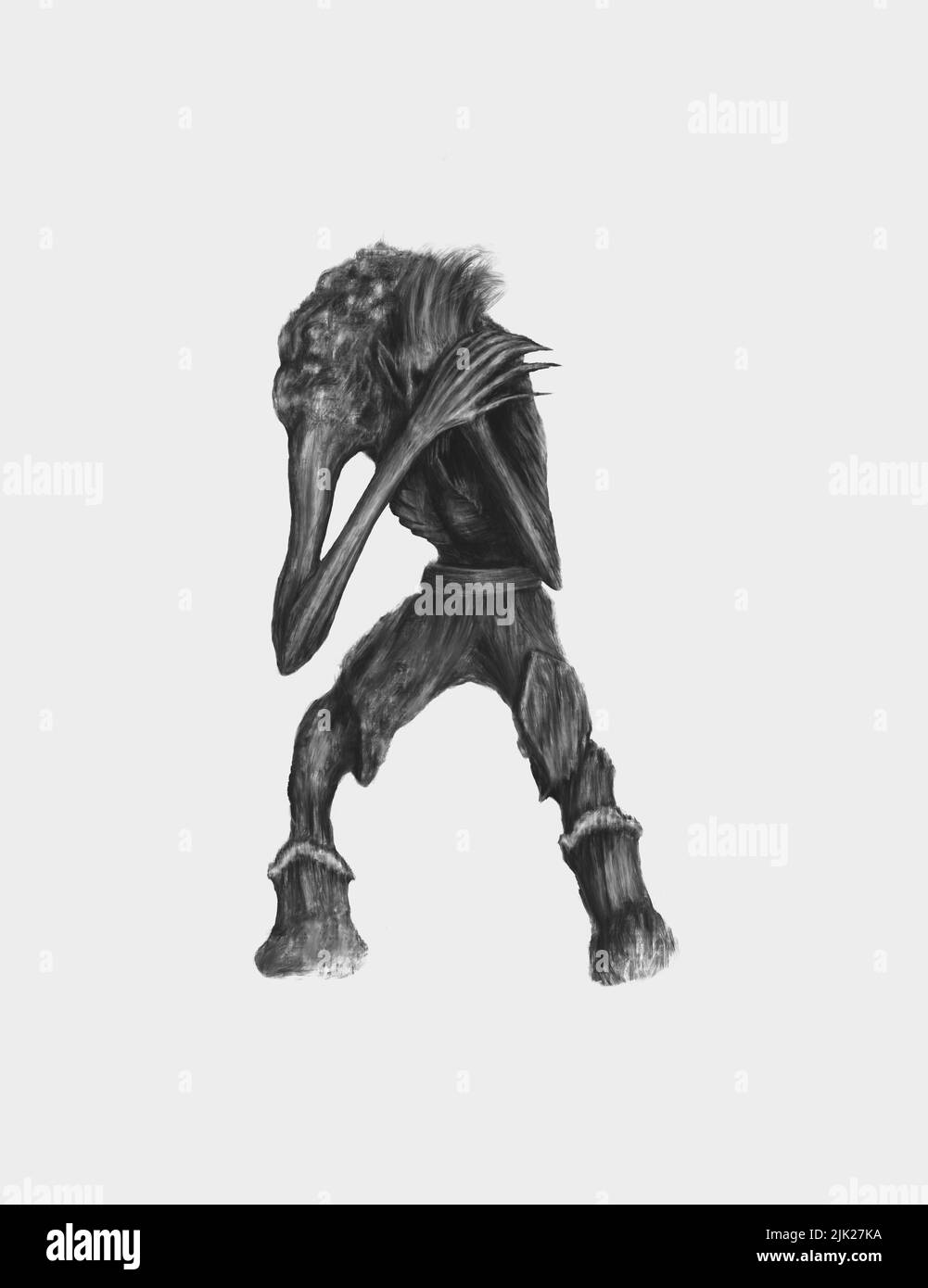 Tattoo art sketch japanese warrior Black and White Stock Photos ...