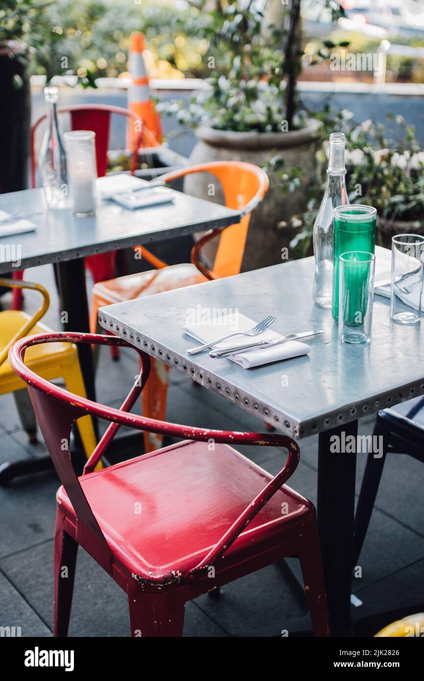 Sidewalk outside outdoors tables dining street cafe hi-res stock ...