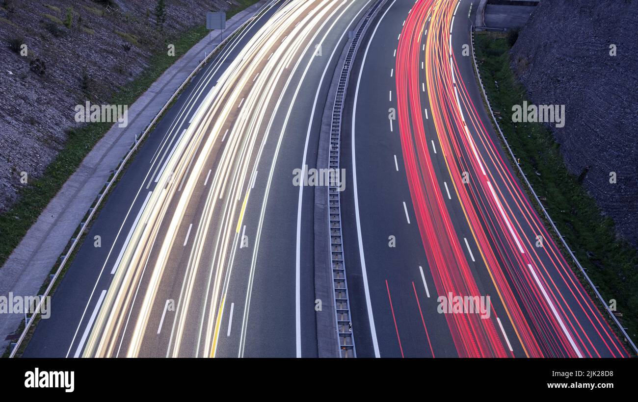 Light trails cars speeding hi-res stock photography and images - Alamy