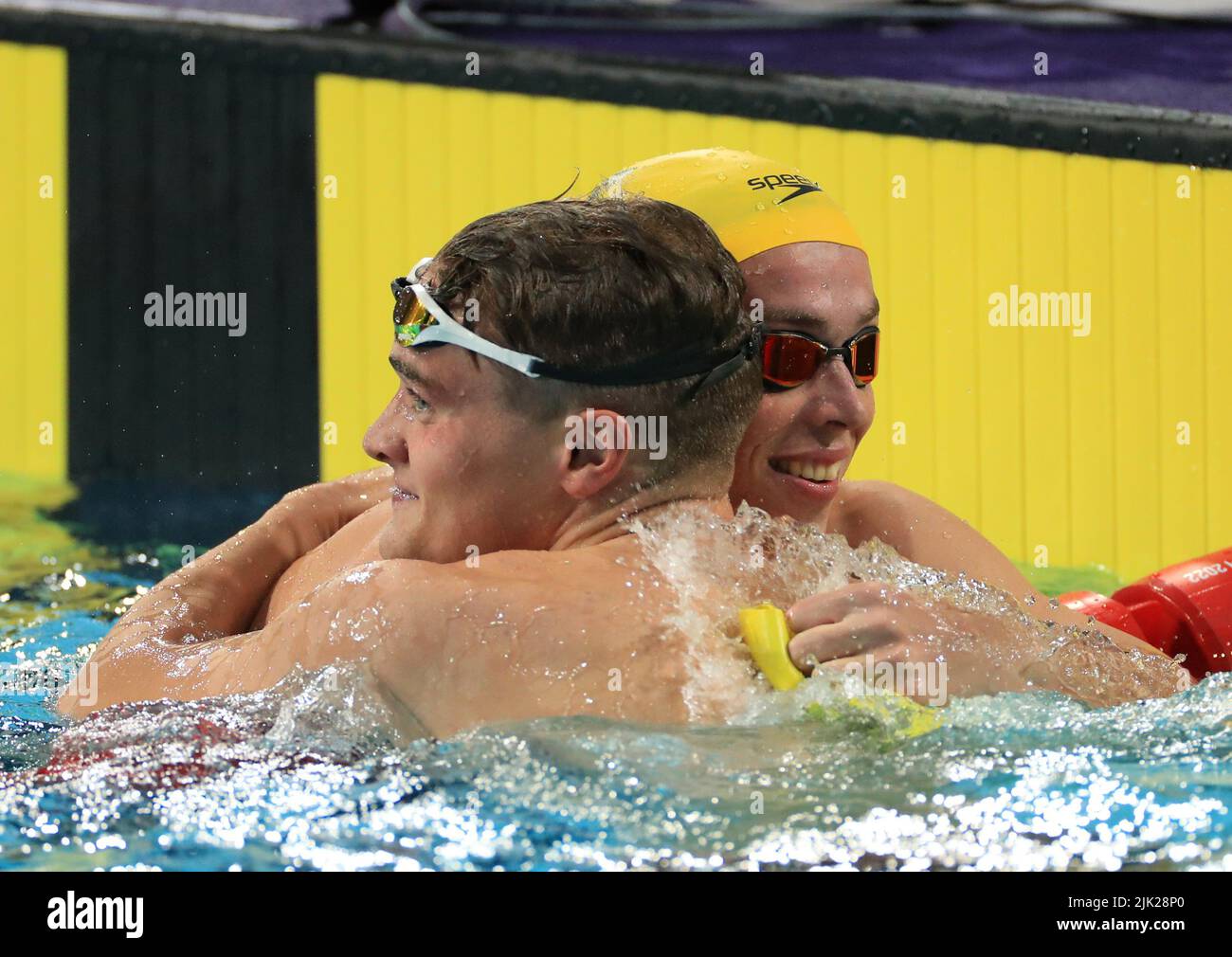 Australia's Zac Stubblety-Cook (left) and England's James Wilby ...