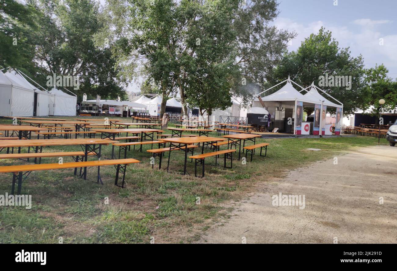 tents with outdoor tables Stock Photo - Alamy