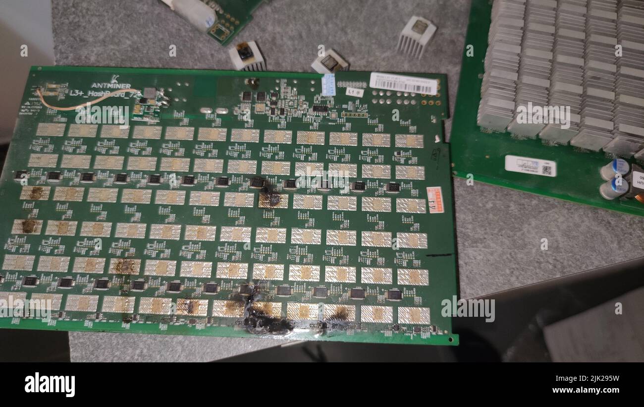 Coin mining Hash Board ASIC Stock Photo - Alamy