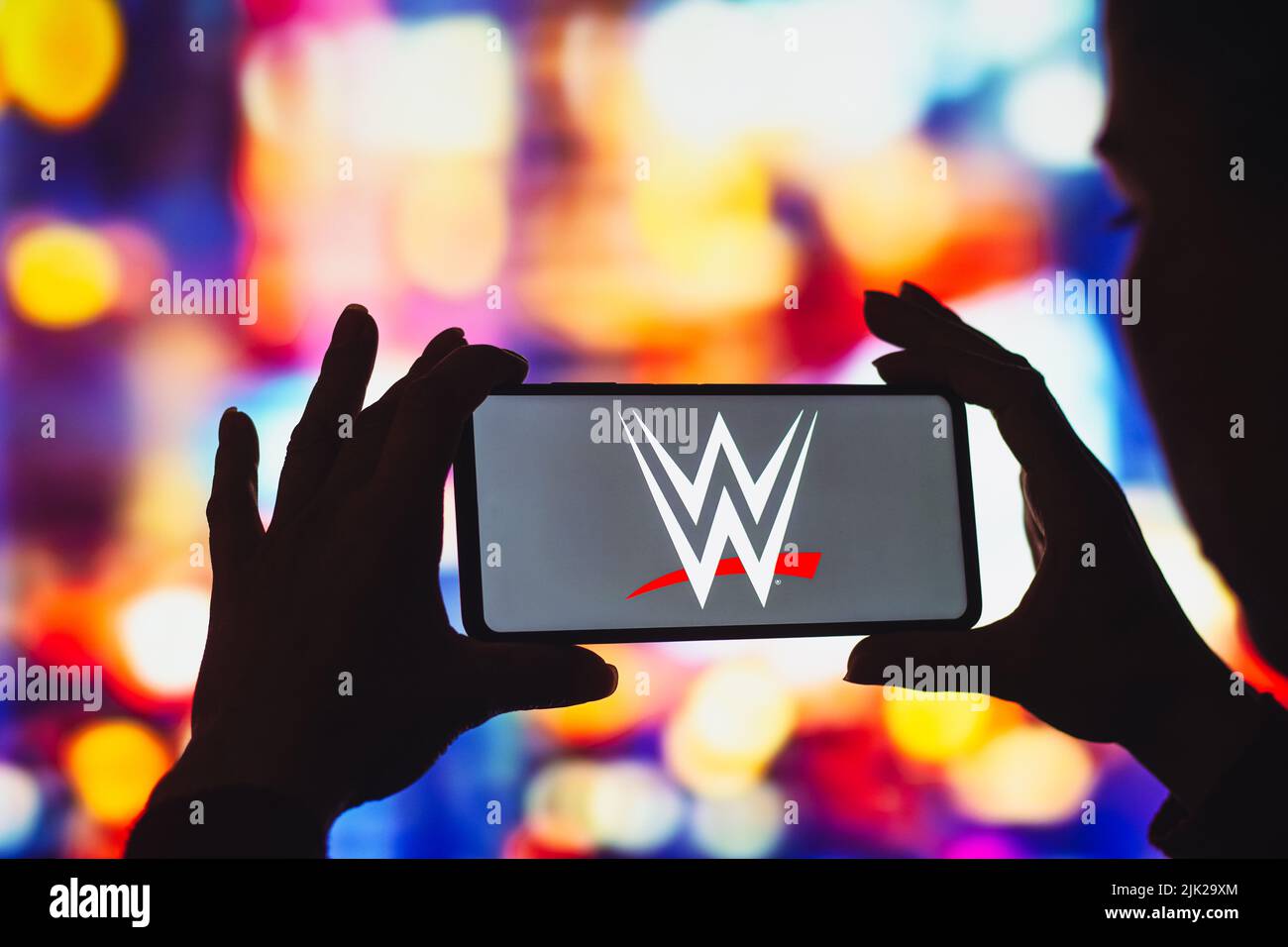 In this photo illustration, the World Wrestling Entertainment (WWE ...