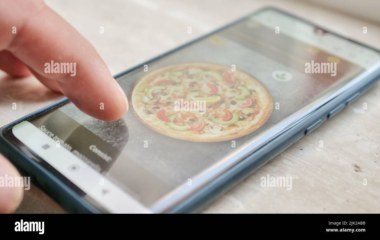 The Process of Selecting and Ordering Takeaway Food Pizza Online in the ...