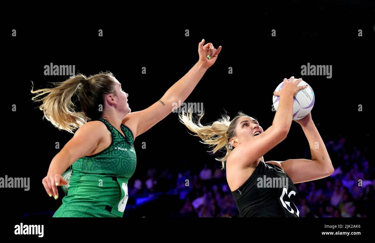 New Zealand's Te Paea Selby-Rickit and Northern Ireland's Michelle ...