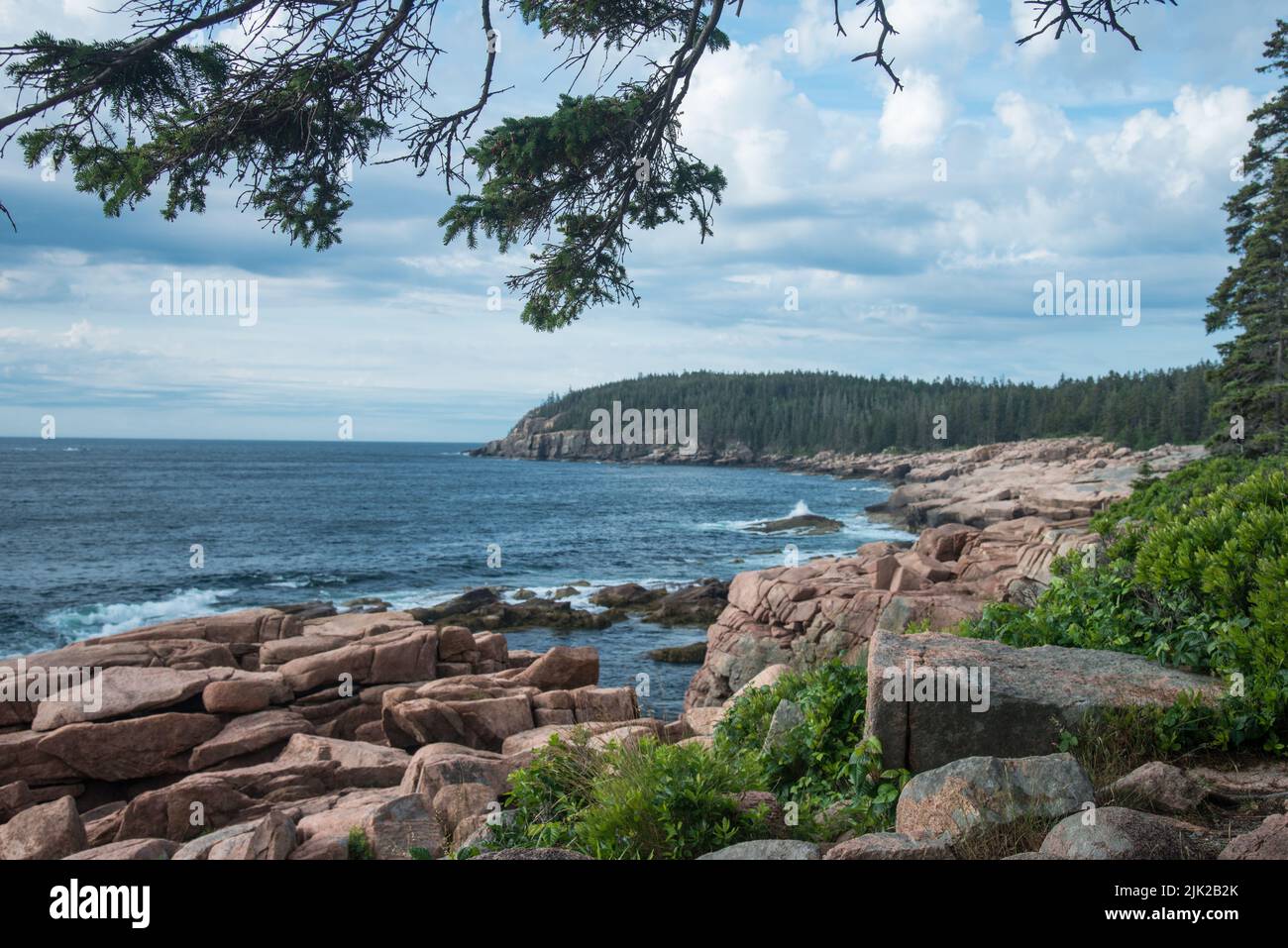 A view towards Otter Cliffs and Otter Point from the coast trail along ...