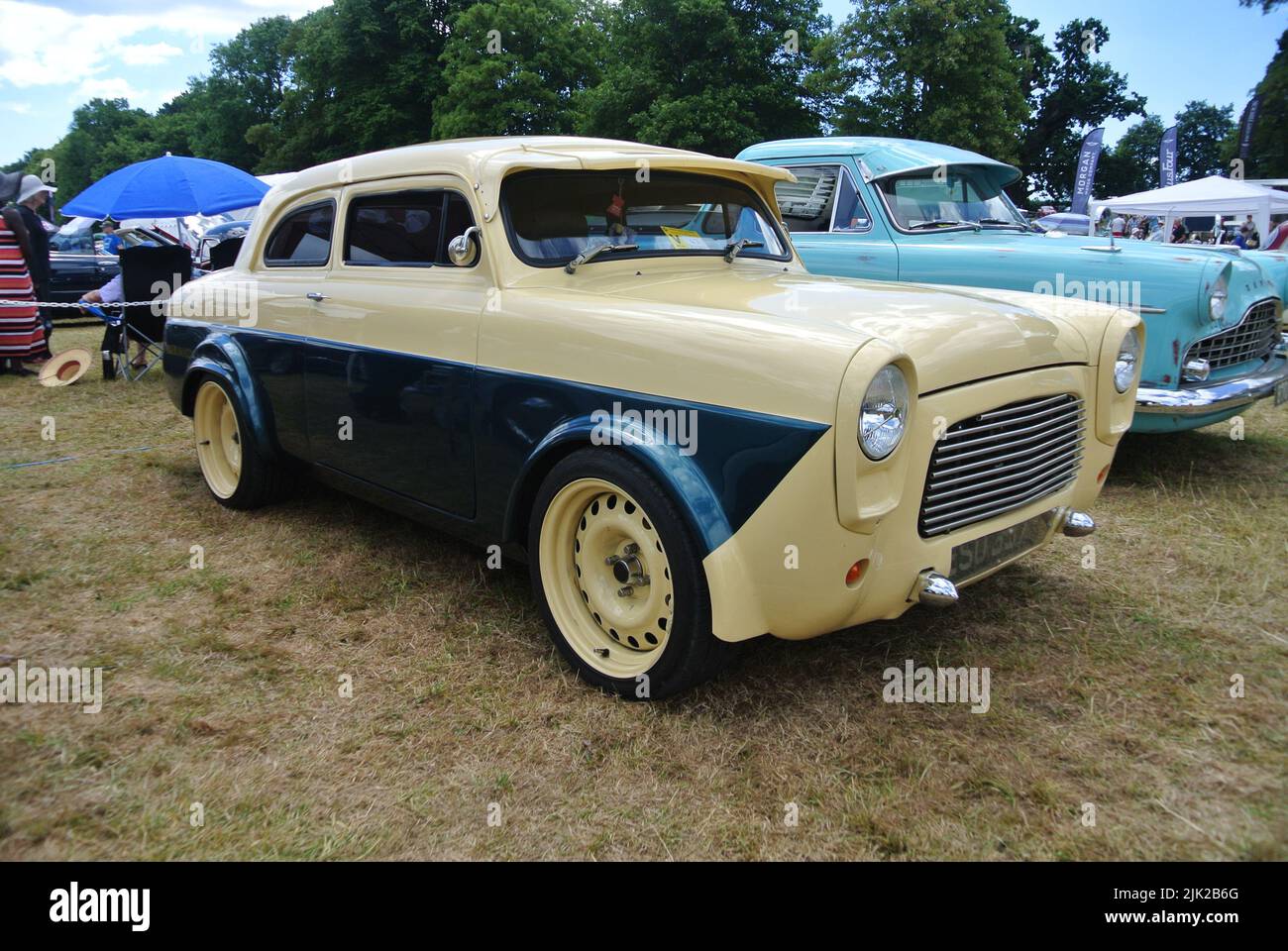 A 1959 Ford Anglia 100E parked on display at the 47th Historic Vehicle ...