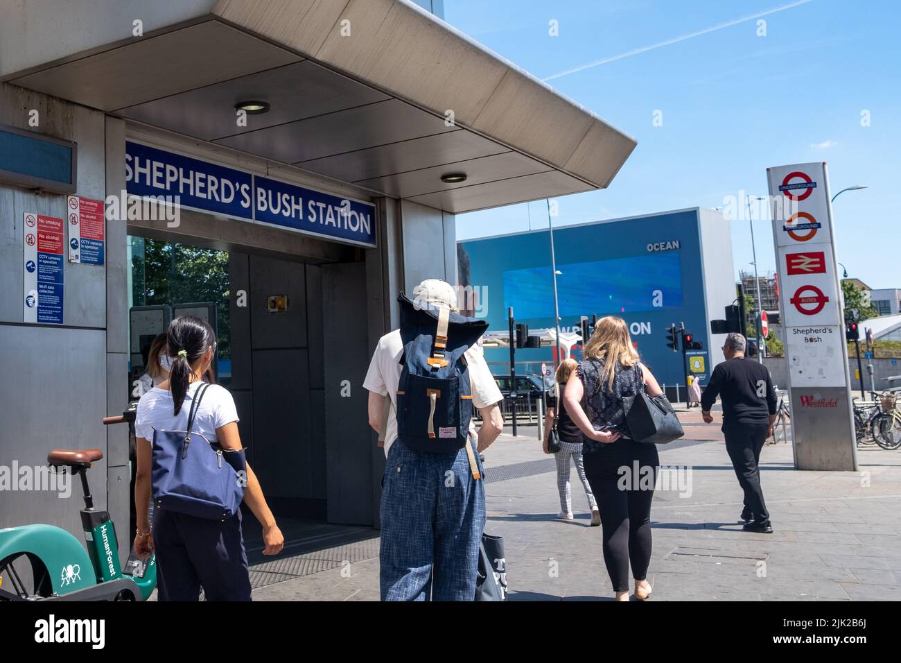 London, July 2022: London- July 2022: Shepherds Bush Station outside ...