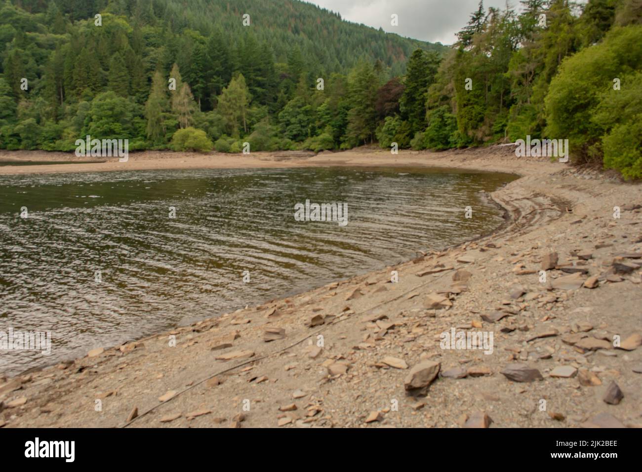 Receding waters at Lake Vyrwny, after a dry summer so far of 2022. You ...