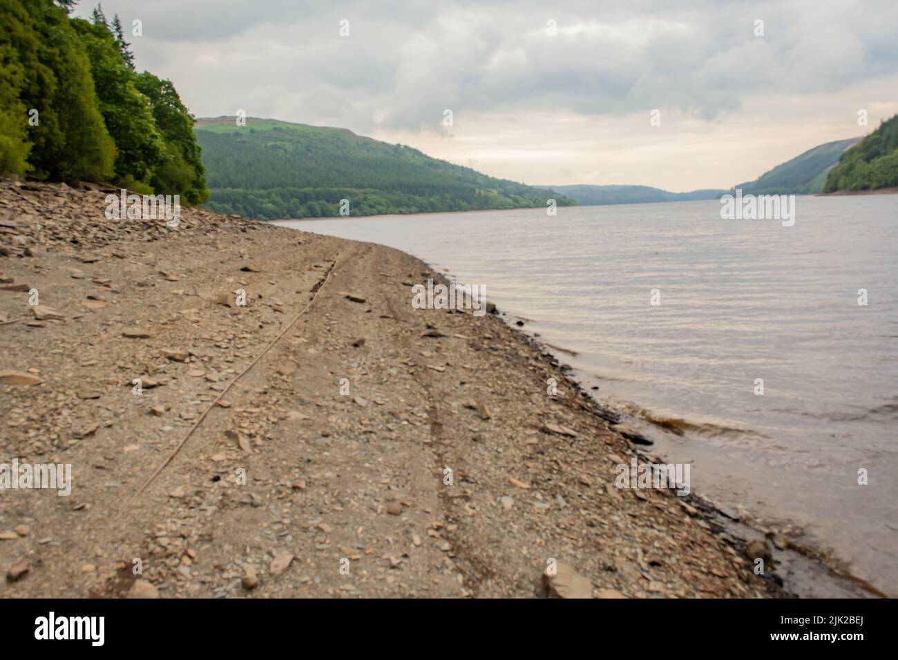Receding waters at Lake Vyrwny, after a dry summer so far of 2022. You ...