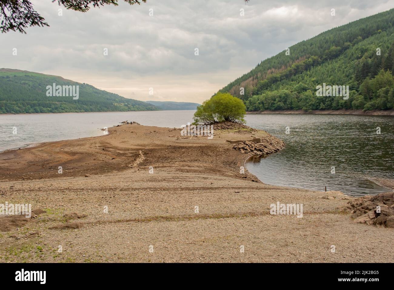 Receding waters at Lake Vyrwny, after a dry summer so far of 2022. You ...