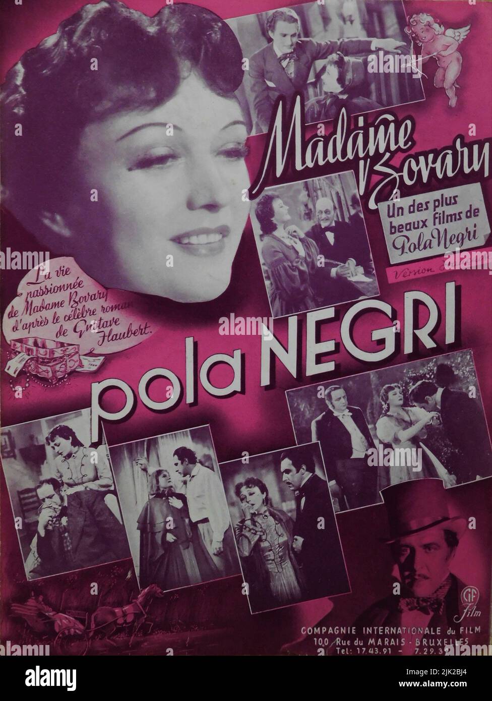 Belgian Trade Ad for French Version of POLA NEGRI in MADAME BOVARY 1937 ...