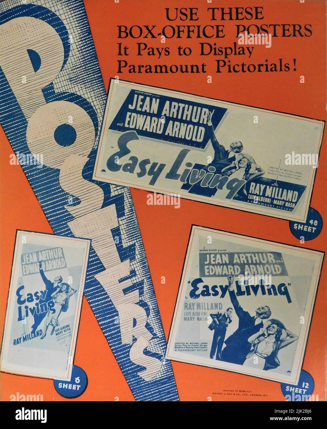 RAY MILLAND JEAN ARTHUR and EDWARD ARNOLD in EASY LIVING 1937 director ...